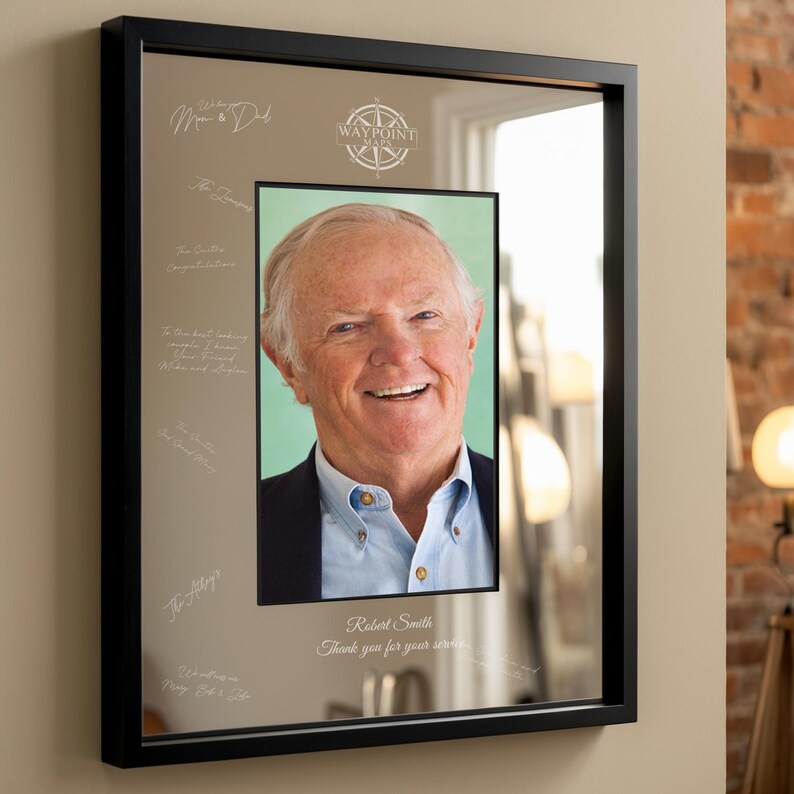Retirement Gift, Retirement Celebration, Guest Book Signature Frame ...