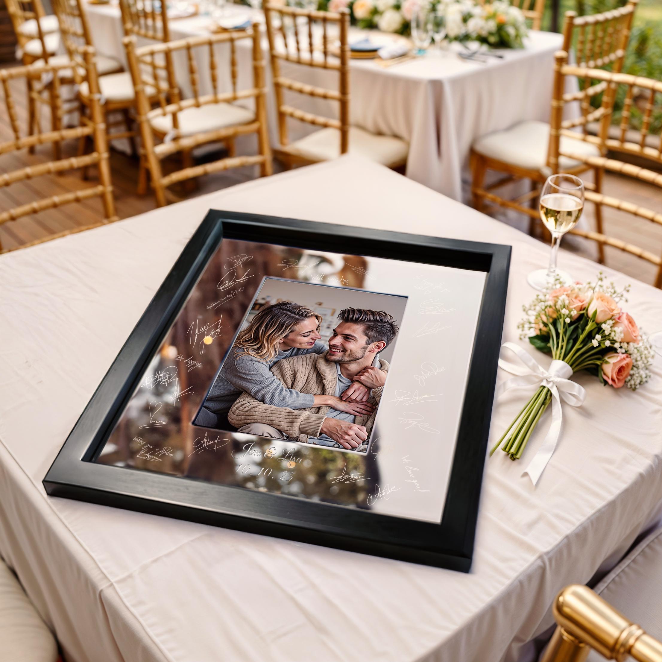 Wedding Signature Frame, Photo Frame, Signature Mat, Guest Book ...