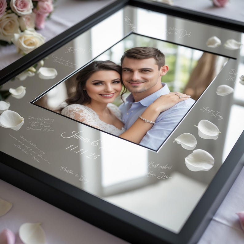 Wedding Signature Frame, Photo Frame, Signature Mat, Guest Book ...