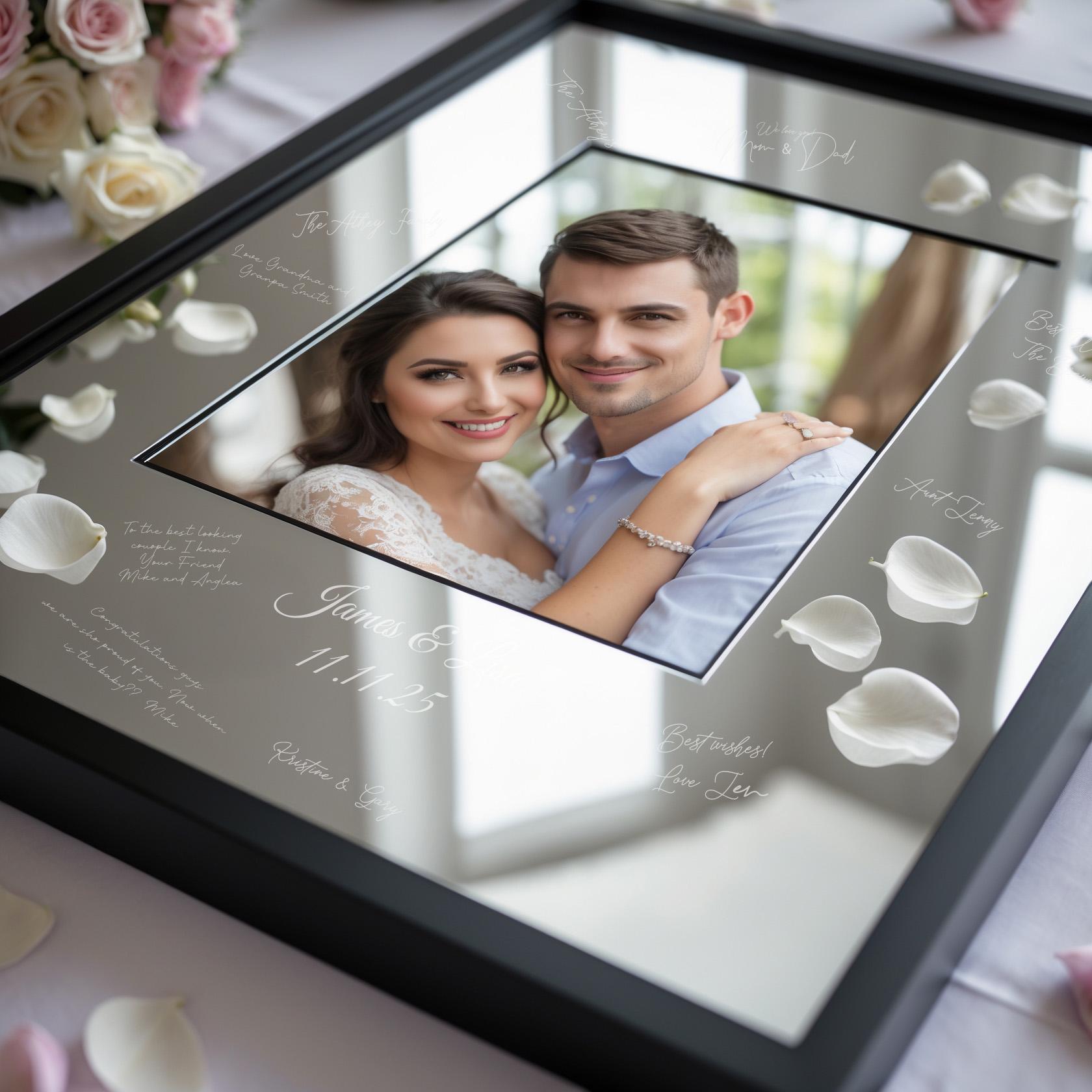 Wedding Signature Frame, Photo Frame, Signature Mat, Guest Book ...