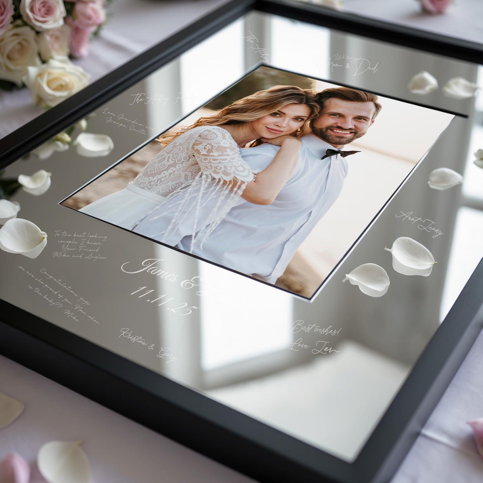 Wedding Signature Frame, Photo Frame, Signature Mat, Guest Book ...
