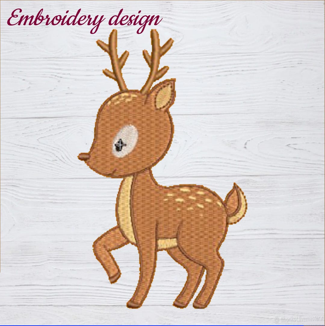 Сute Baby Deer Machine Embroidery Design, Deer Embroidery Design ...