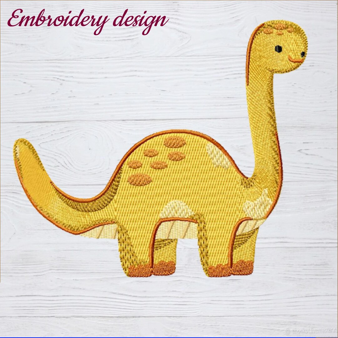 Cute Dinosaur Machine Embroidery Design, Dino Embroidery Design Machine ...