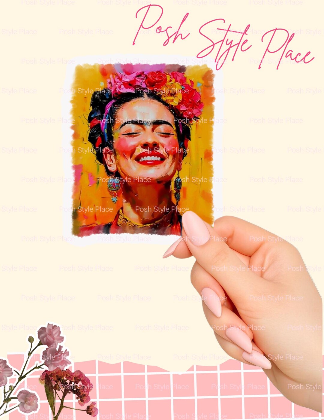 Frida Kahlo Watercolor Sticker Waterproof Spanish Latina Hispanic Yo ...
