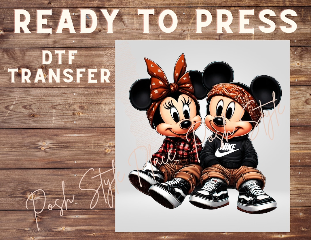 Mickey Minnie Chicano Nike Disney Child Hispanic DTF Transfer Iron on ...
