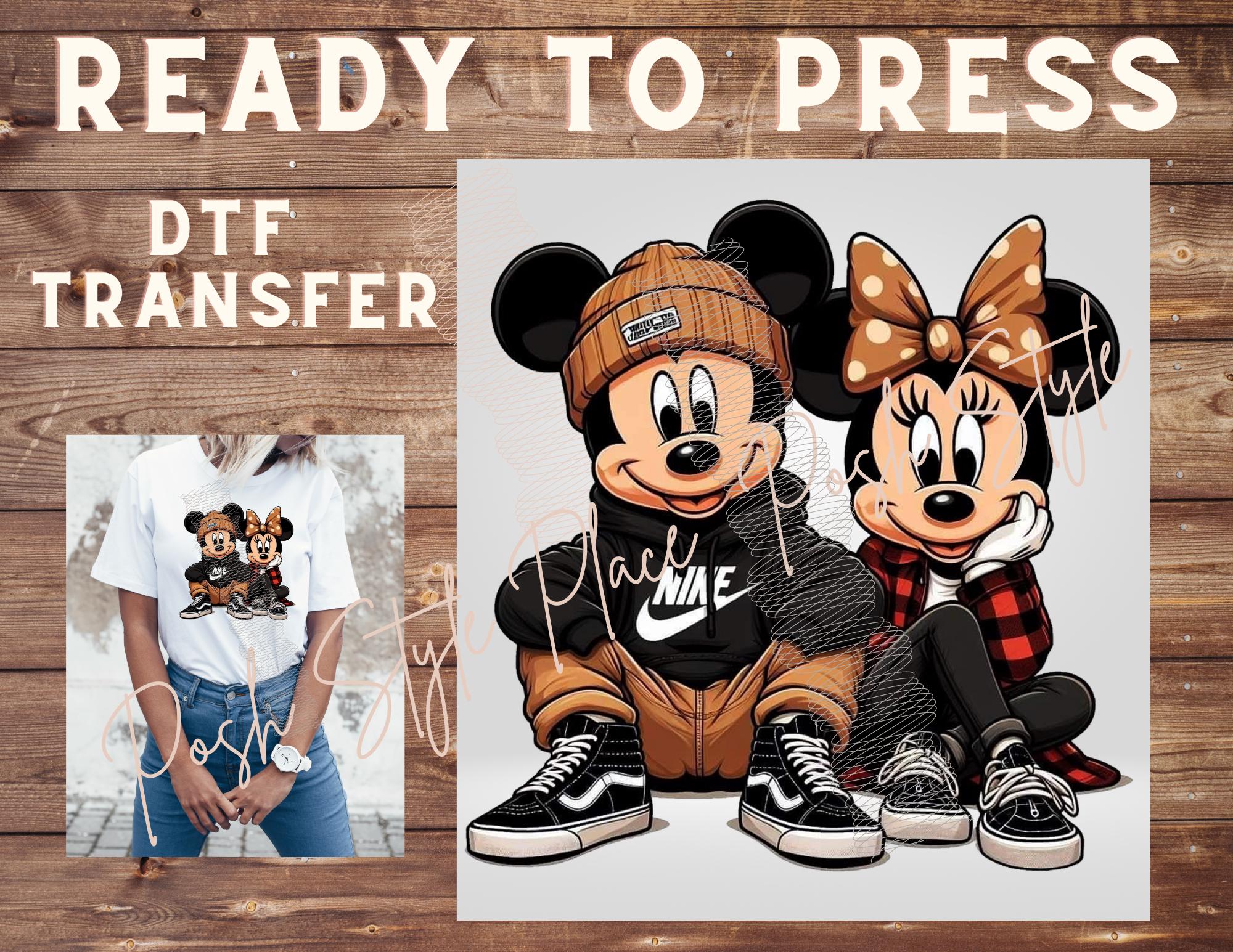 Mickey Minnie Chicano Nike Disney Child Hispanic DTF Transfer Iron on ...