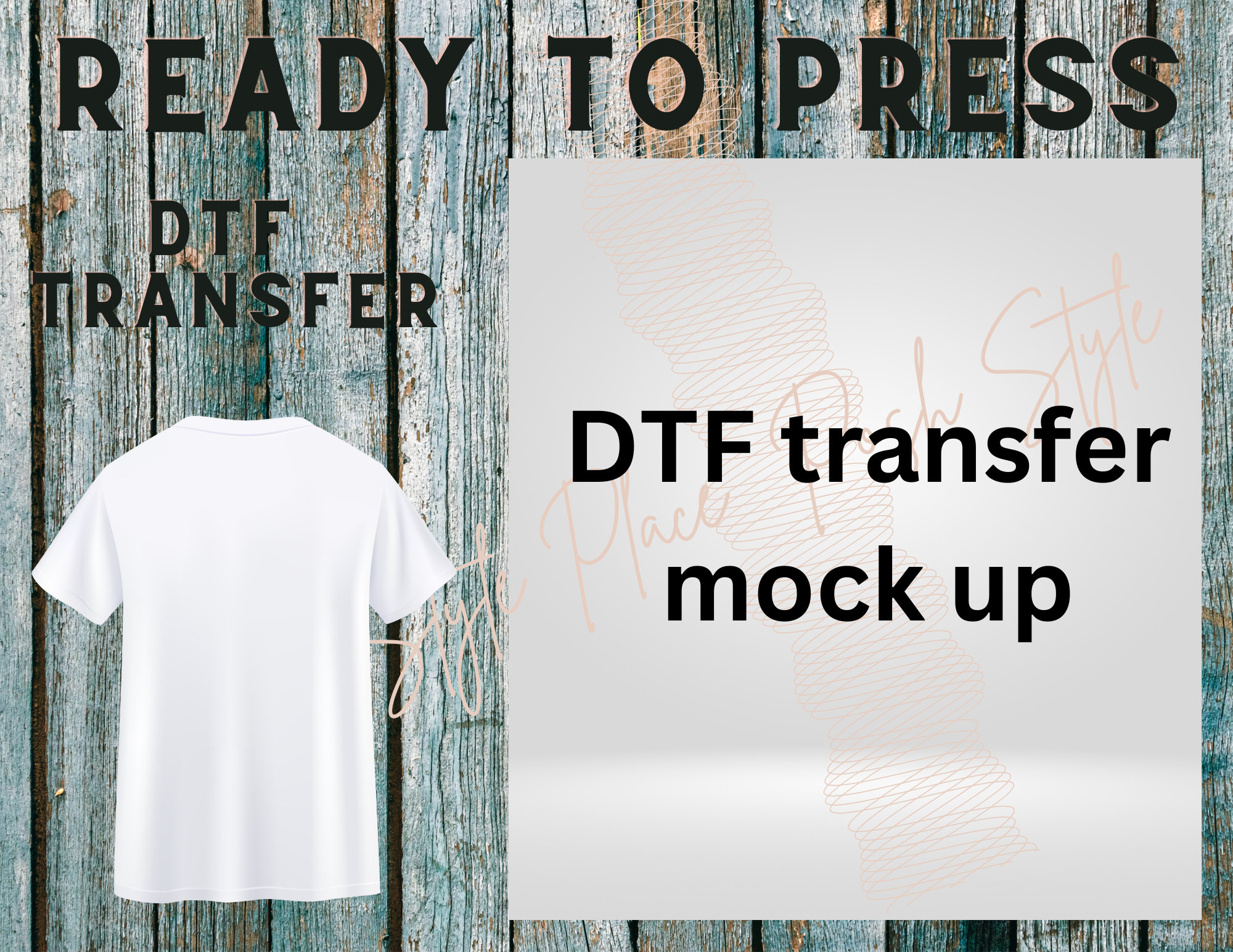 Transfer Mockup Mock up Screen Print Instructions Picture PNG JPG ...