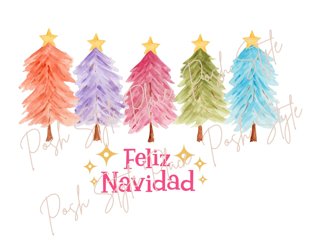 Feliz Navidad Christmas Tree Spanish Hispanic PNG Digital Download File ...