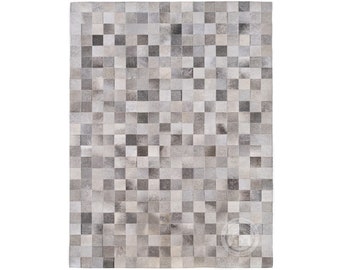 Gray Diamond Patchwork Cowhide Rug No. 284 Grey Cow Hide Patch Work ...