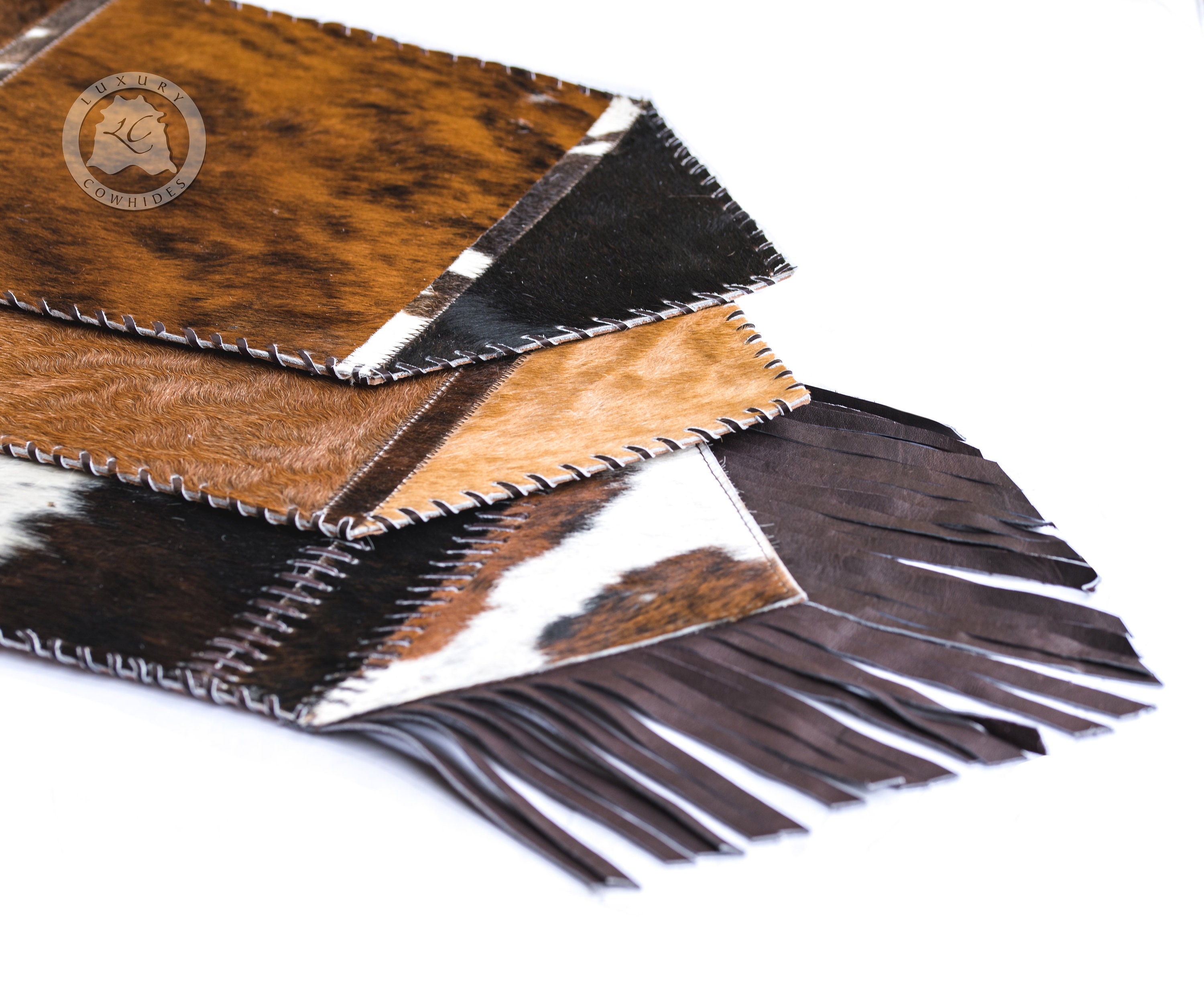 Tricolor Cowhide Table Runner With Longhorn 6'x1' - Etsy