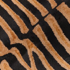 Zebra Print Cowhide Rug, Animal Print - Brown Stripes on Beige - Etsy