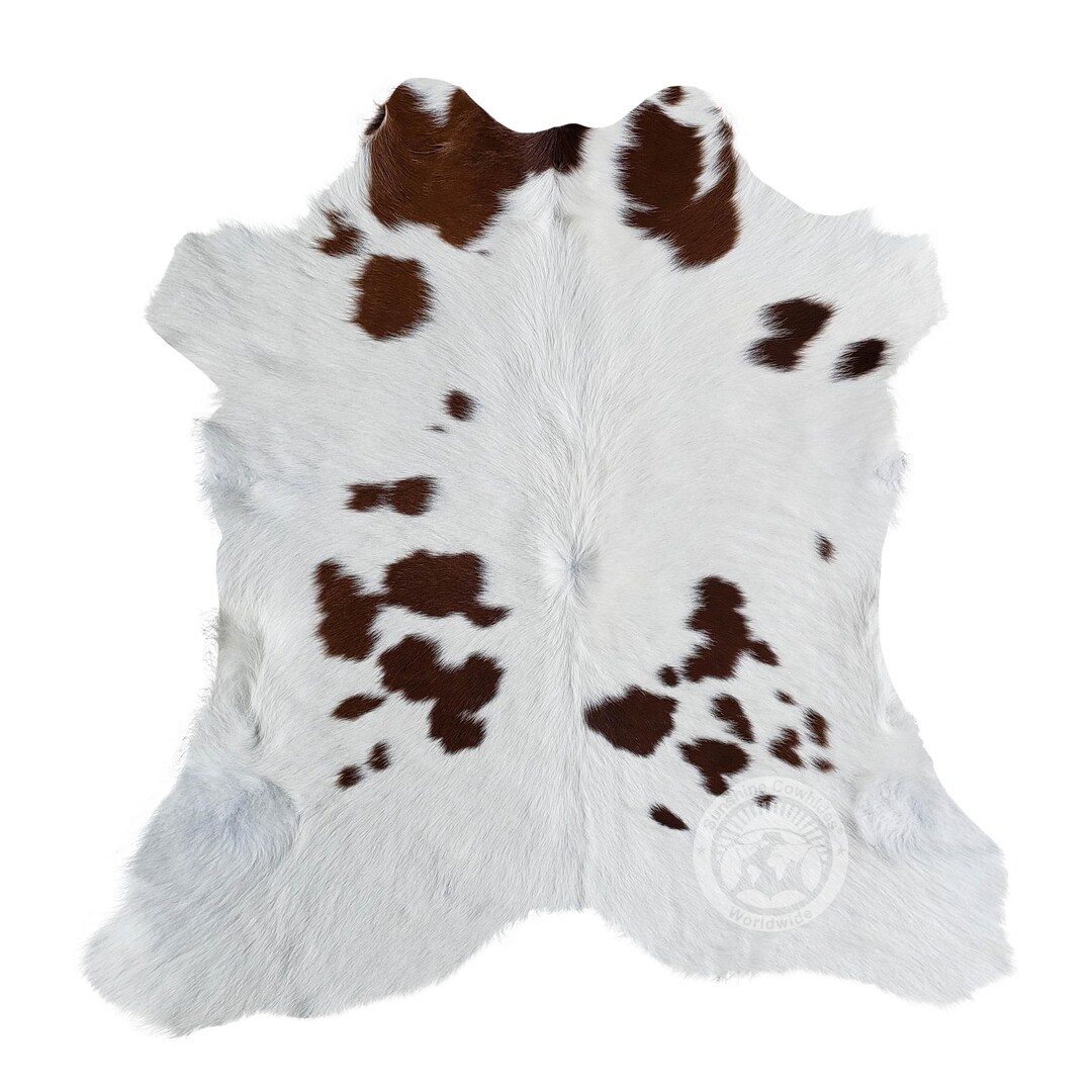 Real Calfskin Rug Brown and White - Calfskin Rug - Calfskin Hide - Size ...