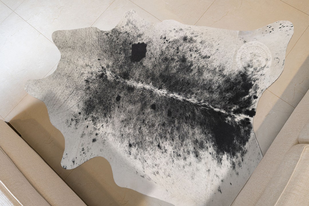 Cowhide Rug Salt and Pepper Black - Brazilian Cow Hide - M/L/XXL - Etsy