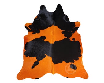 Orange Cowhide Rug - Etsy