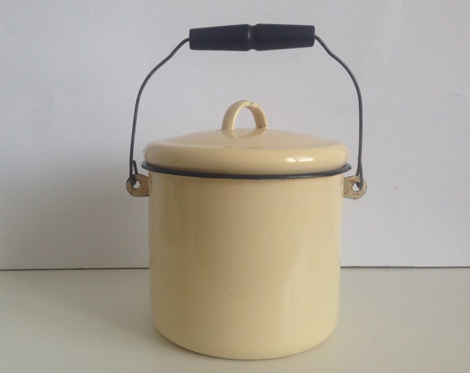 Vintage Enamel Milk Container Vintage Enamel Milk Can With - Etsy