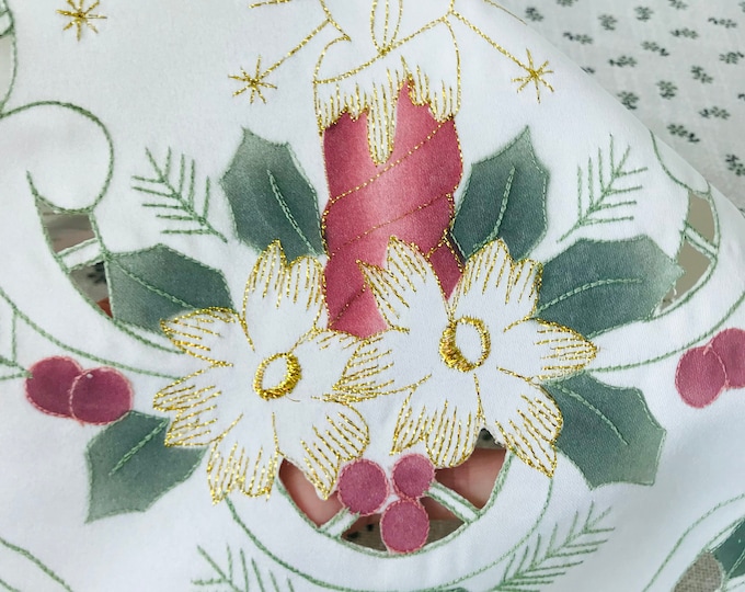 Vintage Cutwork Embroidery Christmas Table Runner - Machine Embroidery ...