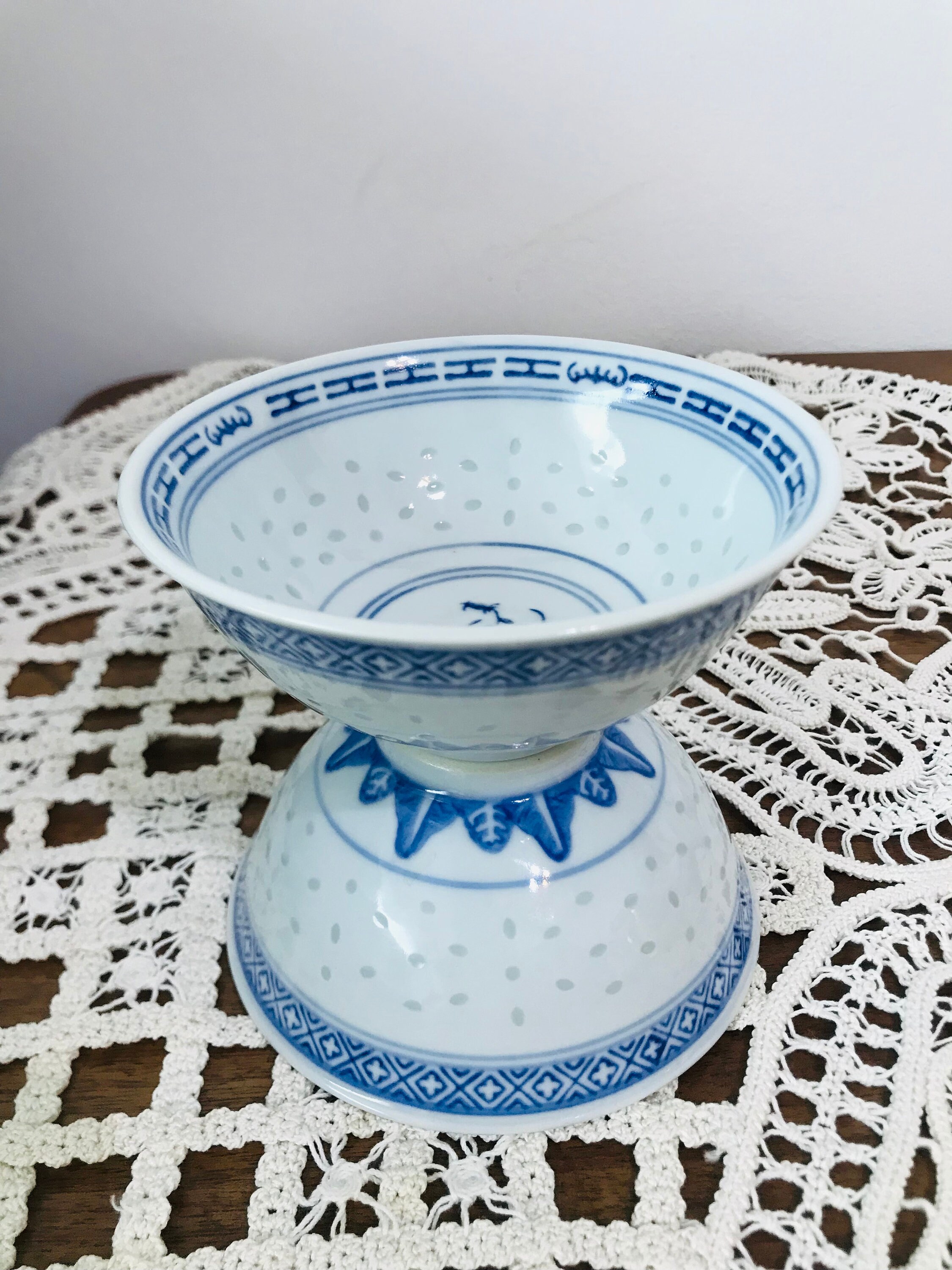 Vintage Set of 2 Chinese Rice Grain Porcelain Bowl Rice | Etsy