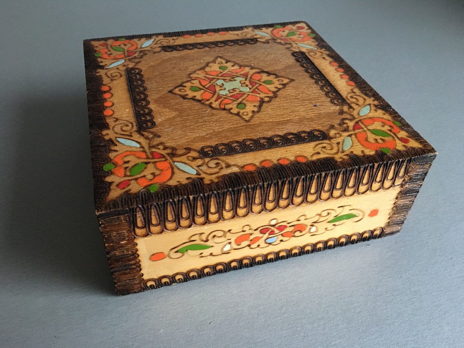 Vintage Pyrography Box Vintage Wooden Box Vintage Handmade - Etsy