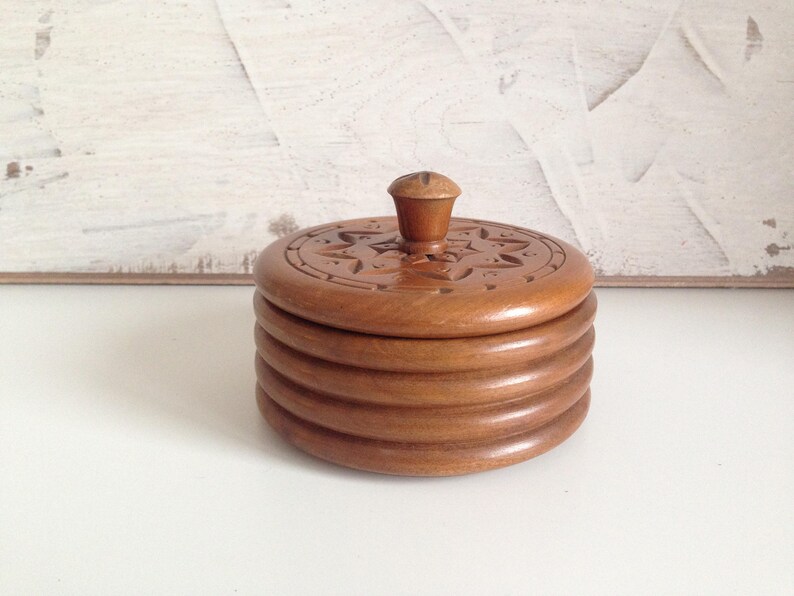 Round Wooden Box Vintage Handmade Round Wooden Box Wooden - Etsy