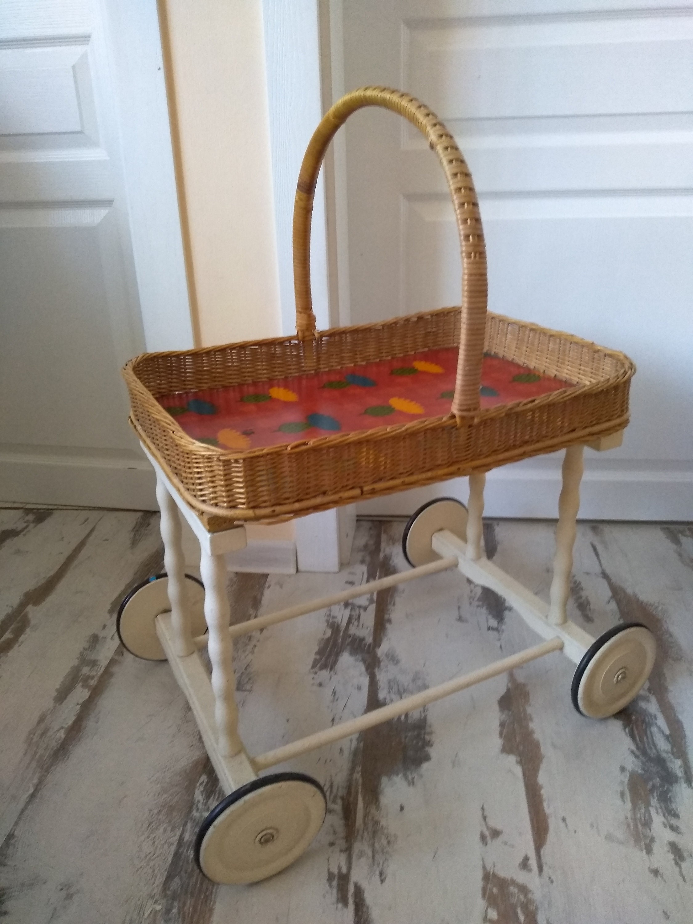 Vintage Rattan Tea Coffee Trolley Vintage Beverage Cart | Etsy
