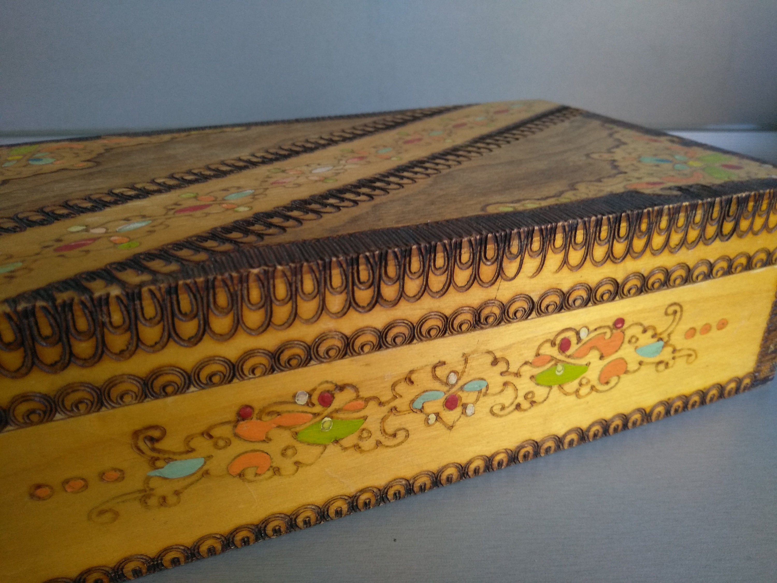 Vintage Pyrography Box Vintage Wooden Box Vintage Handmade | Etsy