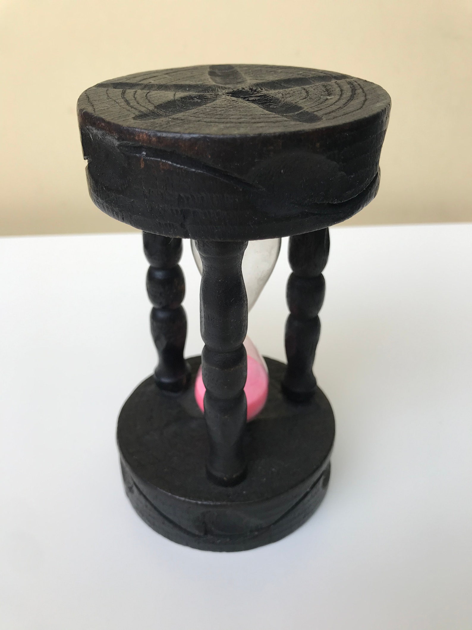 Vintage Wooden Hourglass - Sand Clock - Sand Timer - Sand Glass - Wood ...