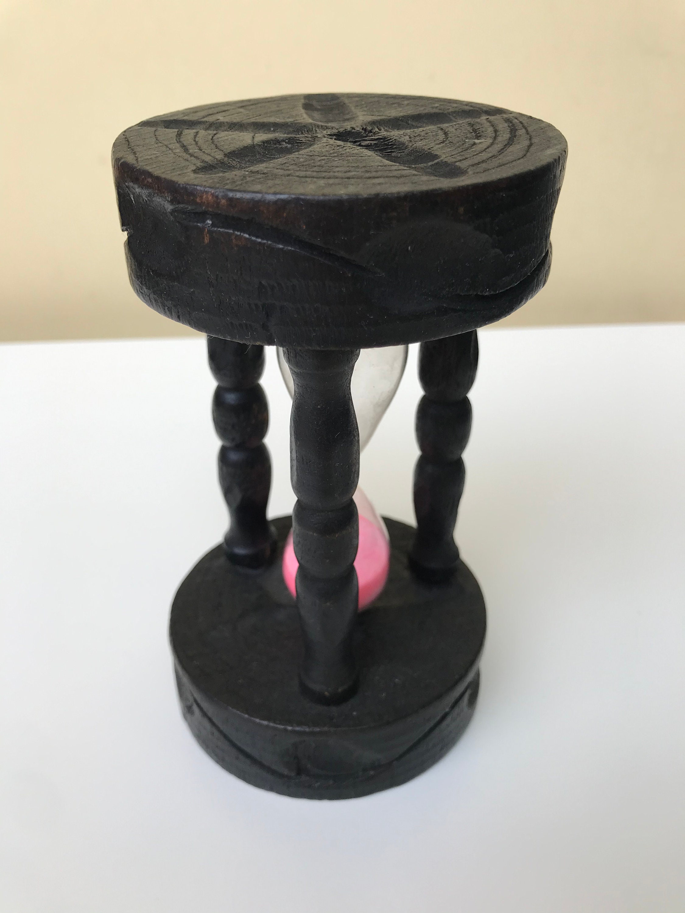 Vintage Wooden Hourglass - Sand Clock - Sand Timer - Sand Glass - Wood ...