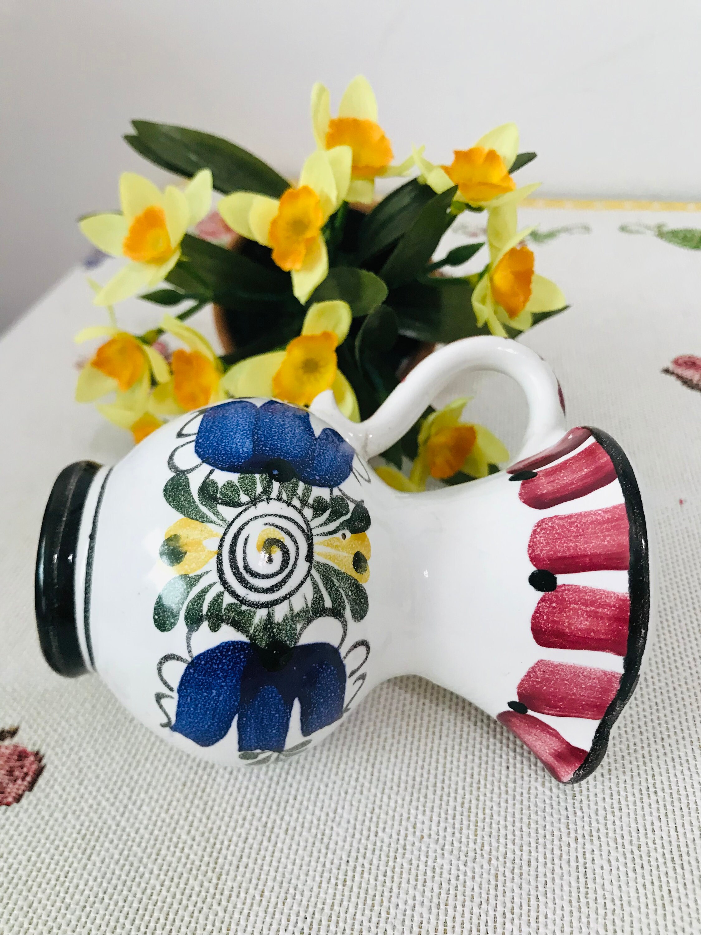 Vintage Handmade and Hand Painted Small Pitcher / Vase - Etsy