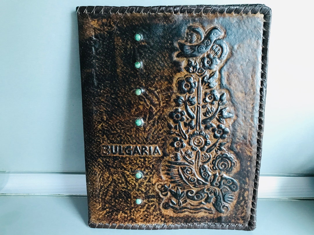 Vintage Genuine Leather Folder - Embossed Genuine Leather Folder ...