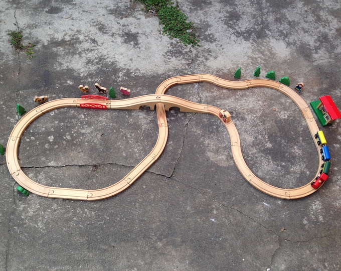 Vintage Wooden Kids Train - Wooden Magnet Train Set - Wooden Kids Train ...