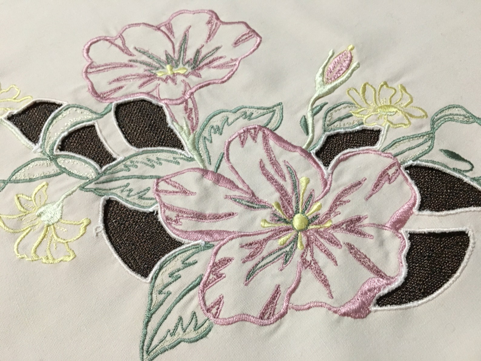 Vintage Cutwork Embroidery Tablecloth With Flowers Cutwork - Etsy