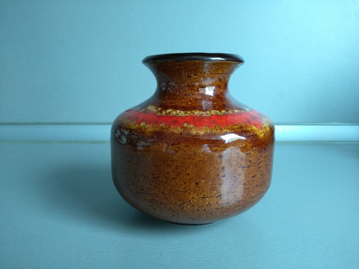 Vintage Swedish Gabriel Ceramic Vase - Glazed Ceramic Vase - Gabriel ...