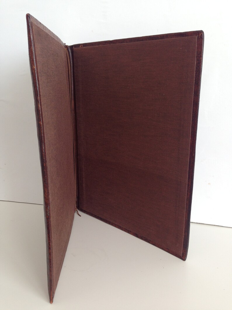 Genuine Embossed Leather Folder - Vintage Leather Book Cover - Large ...