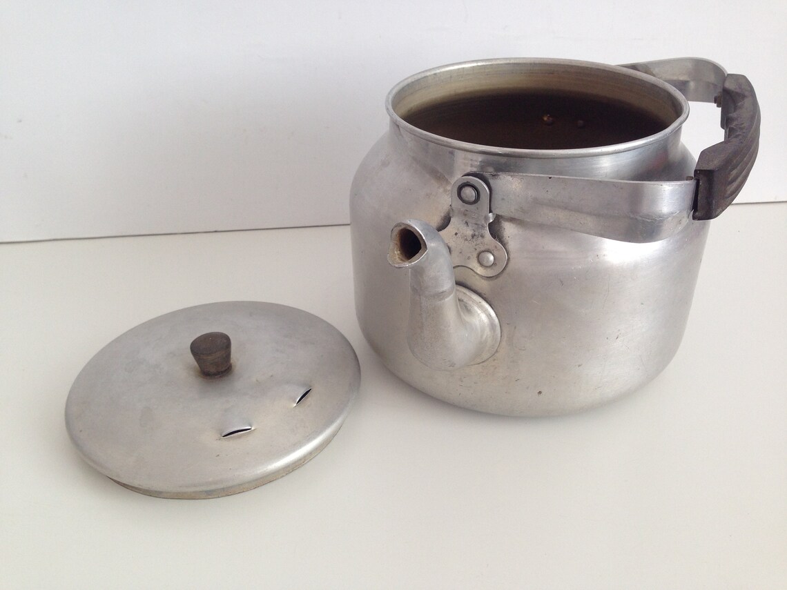 Vintage Aluminum Teapot Old Aluminum Teapot Retro Cuisine - Etsy