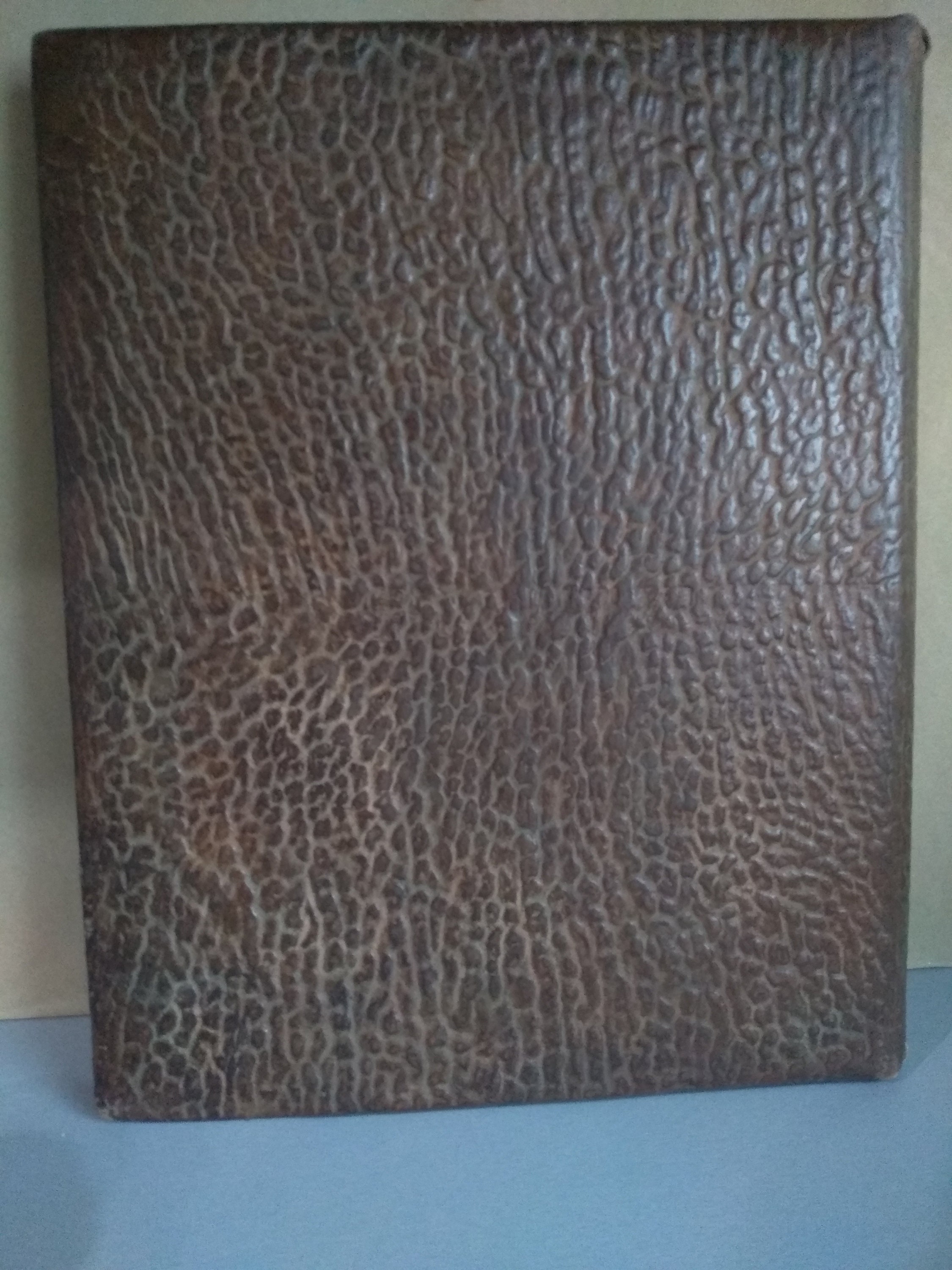 Genuine Embossed Leather Folder - Vintage Leather Book Cover - Large ...