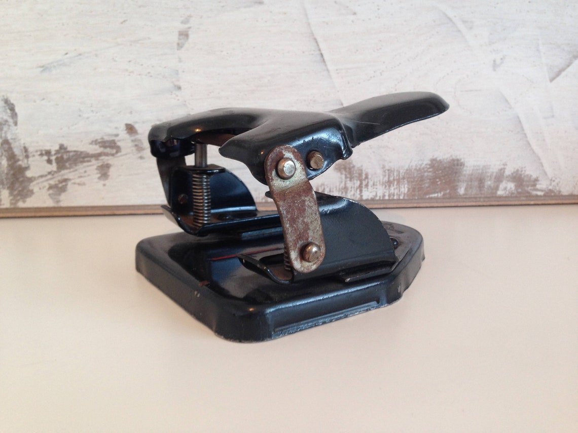 Vintage Metal Perforator - Black Hole Punch - Office Decor - Office ...