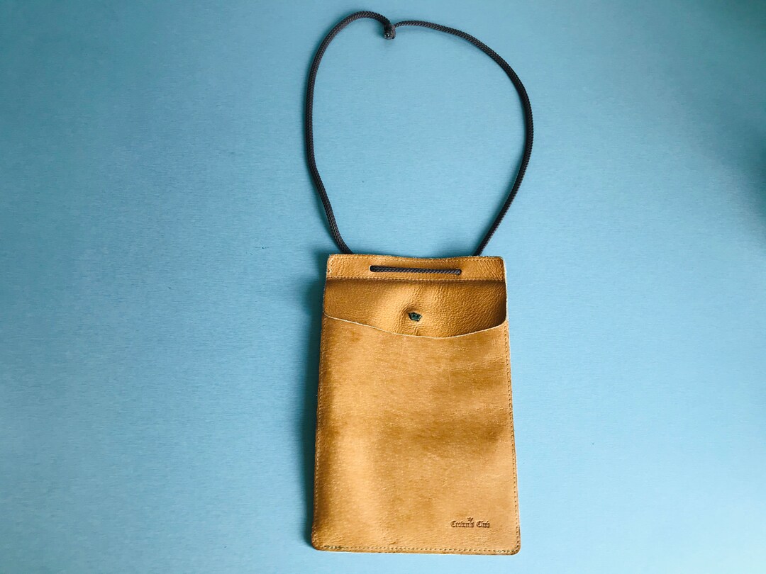 Vintage Genuine Leather Neck Wallet - Genuine Leather Wallet - Retro ...