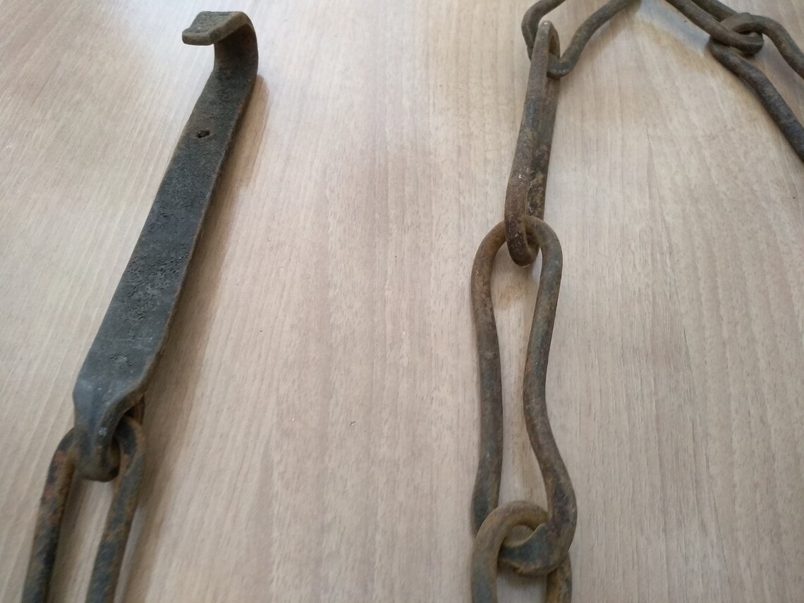 Antique Hand Forged Chain Rustic Decor Rare Hand Forged | Etsy