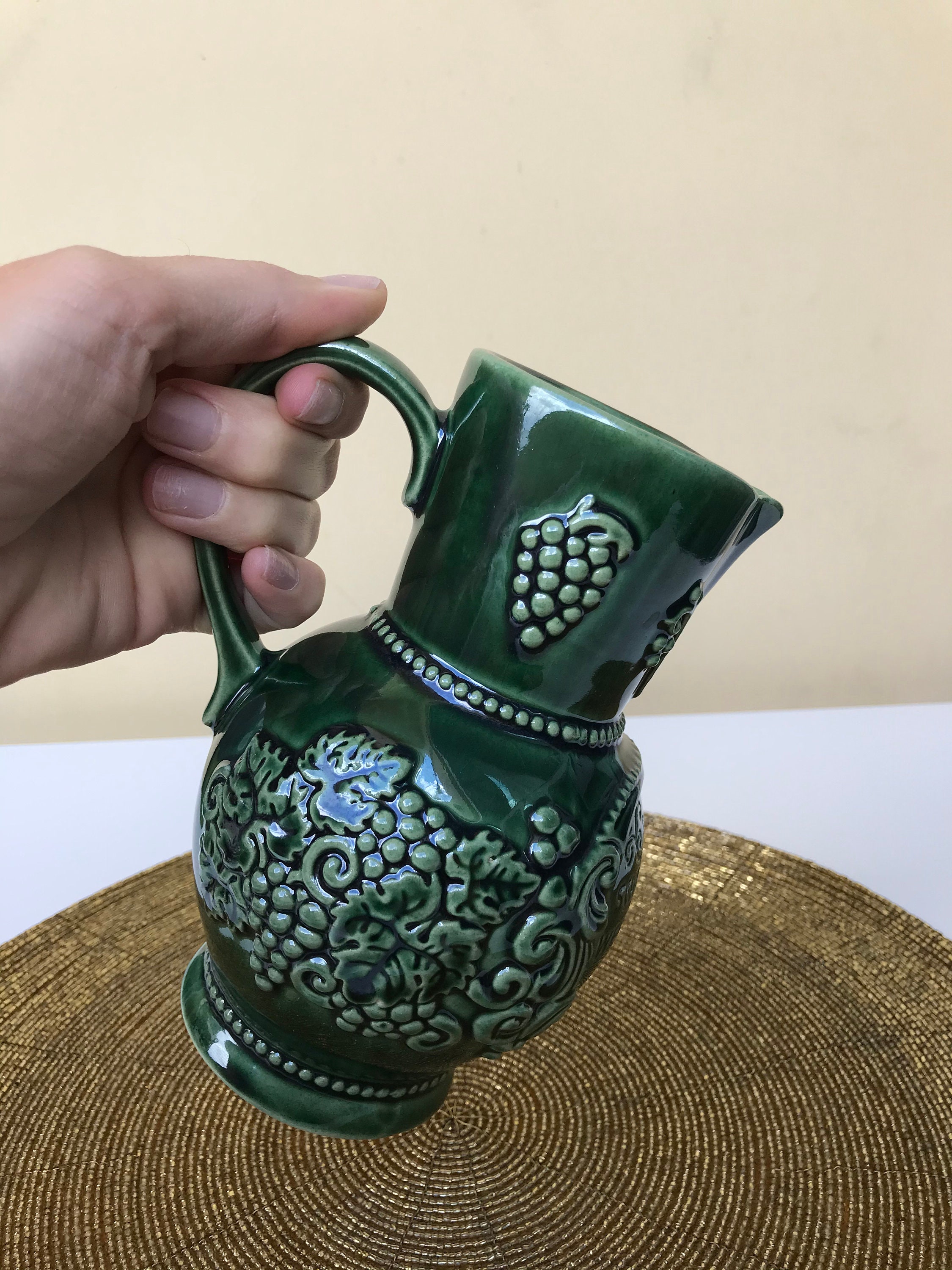 Vintage Marzi & Remy Green German Wine Pitcher - Marzi and Remy ...