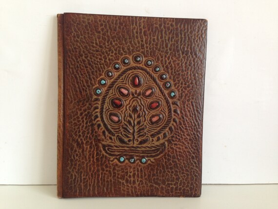 Genuine Embossed Leather Folder Vintage Leather Book Cover | Etsy