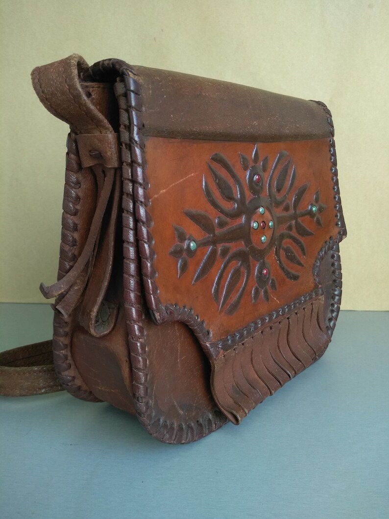 Vintage Bag of Genuine Calfskin Retro Leather Bag Old | Etsy