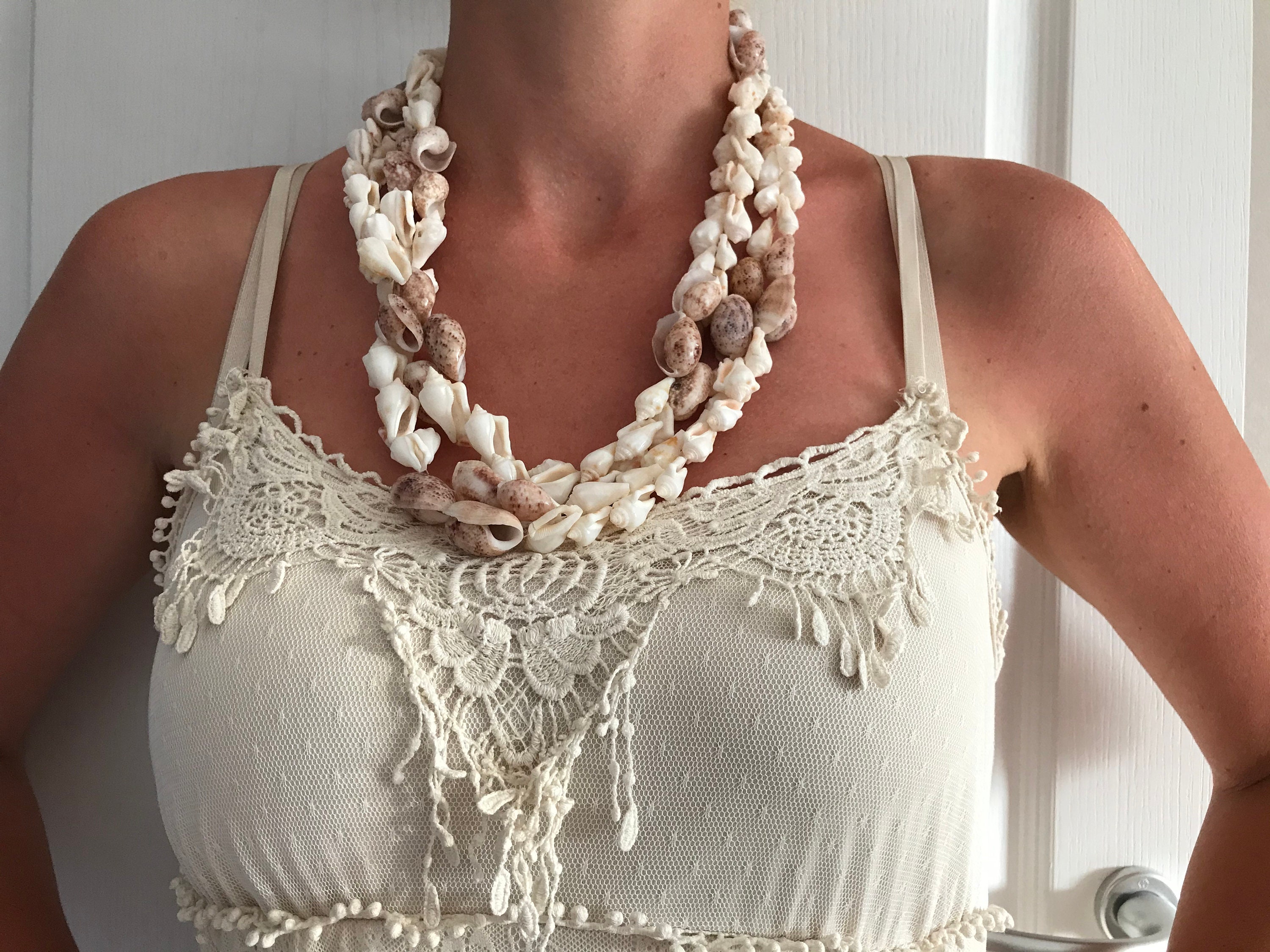 Sea Shell Long Necklace Summer Shell Necklace - Etsy