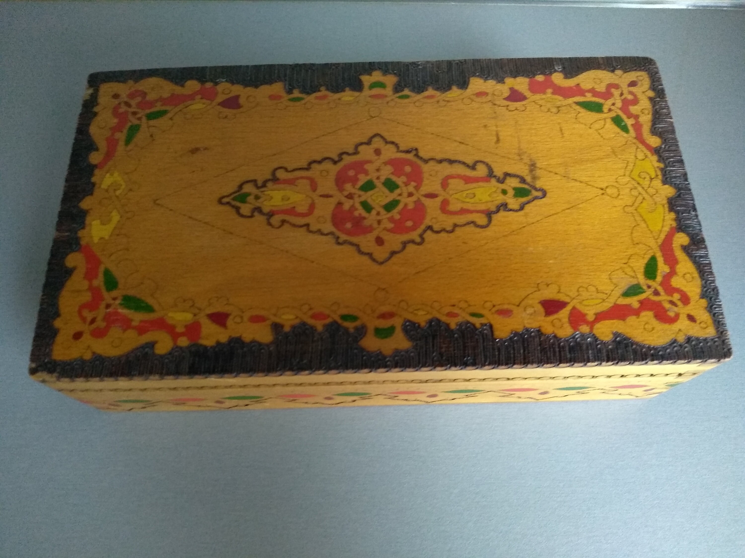 Vintage Pyrography box Vintage wooden box Vintage handmade | Etsy
