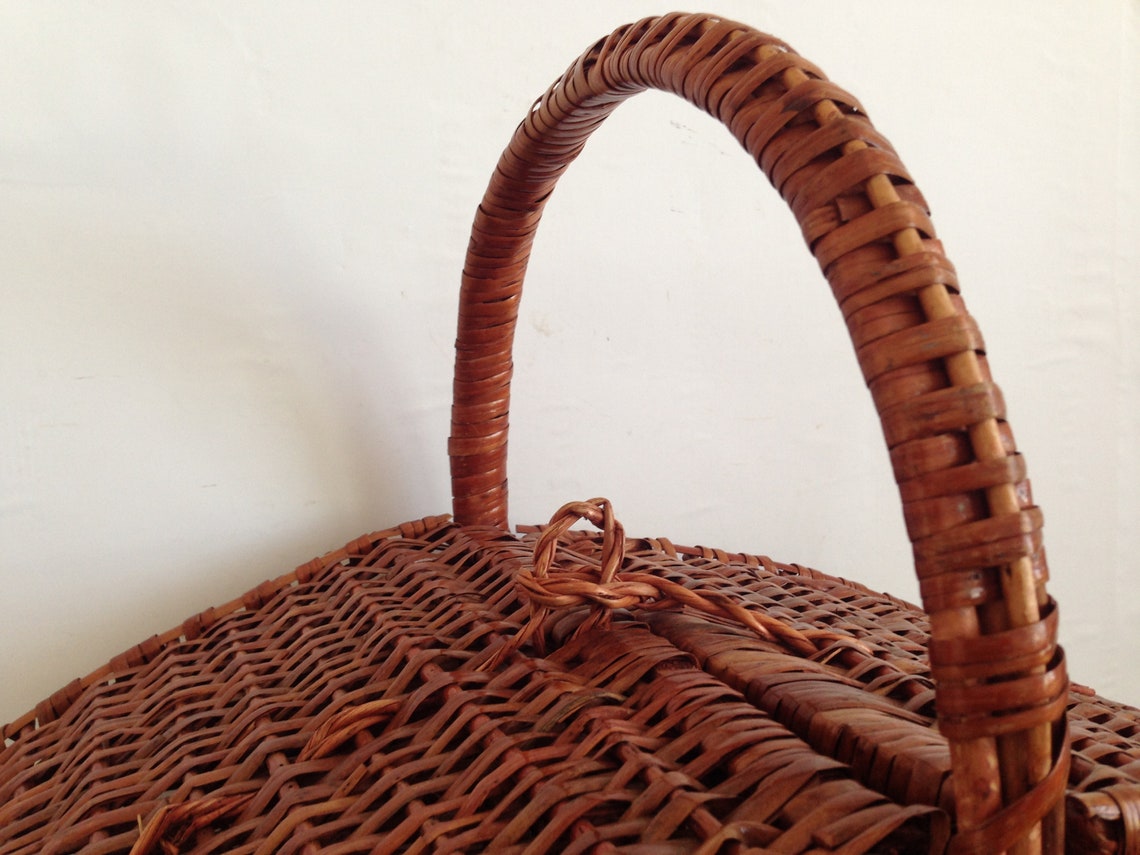 Straw Picnic Basket Large Wicker Basket Large Picnic - Etsy