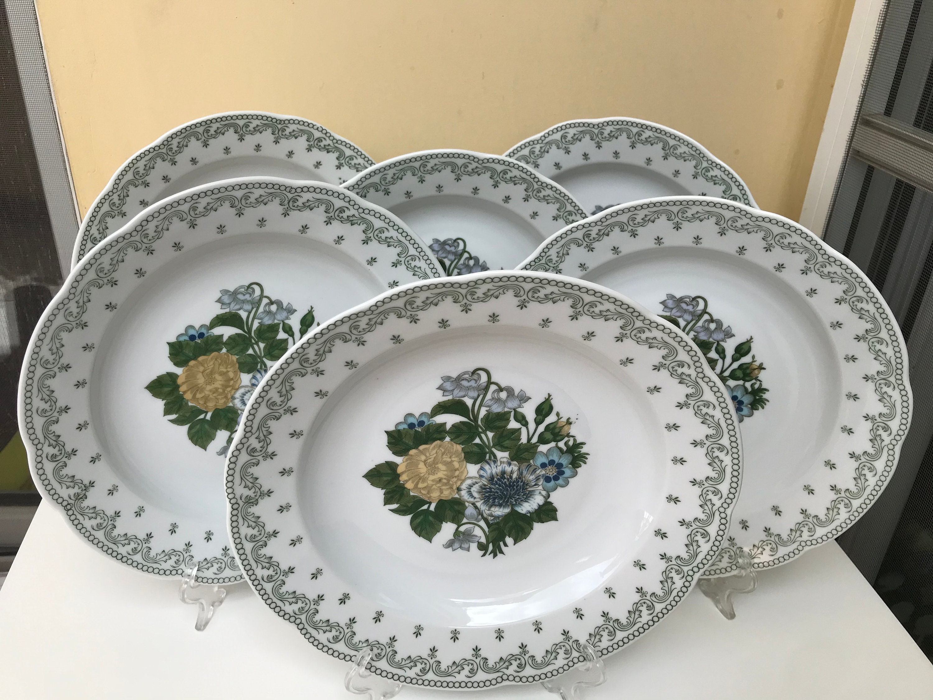 KAHLA Germany porcelain soup plate Vintage set of 6 Kahla | Etsy