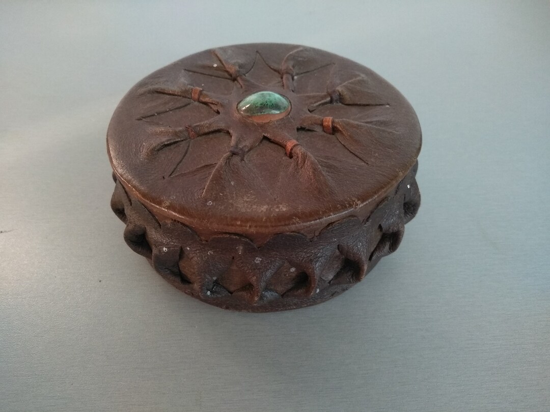 Vintage Genuine Leather Box - Vintage Leather Box - Leather Box ...