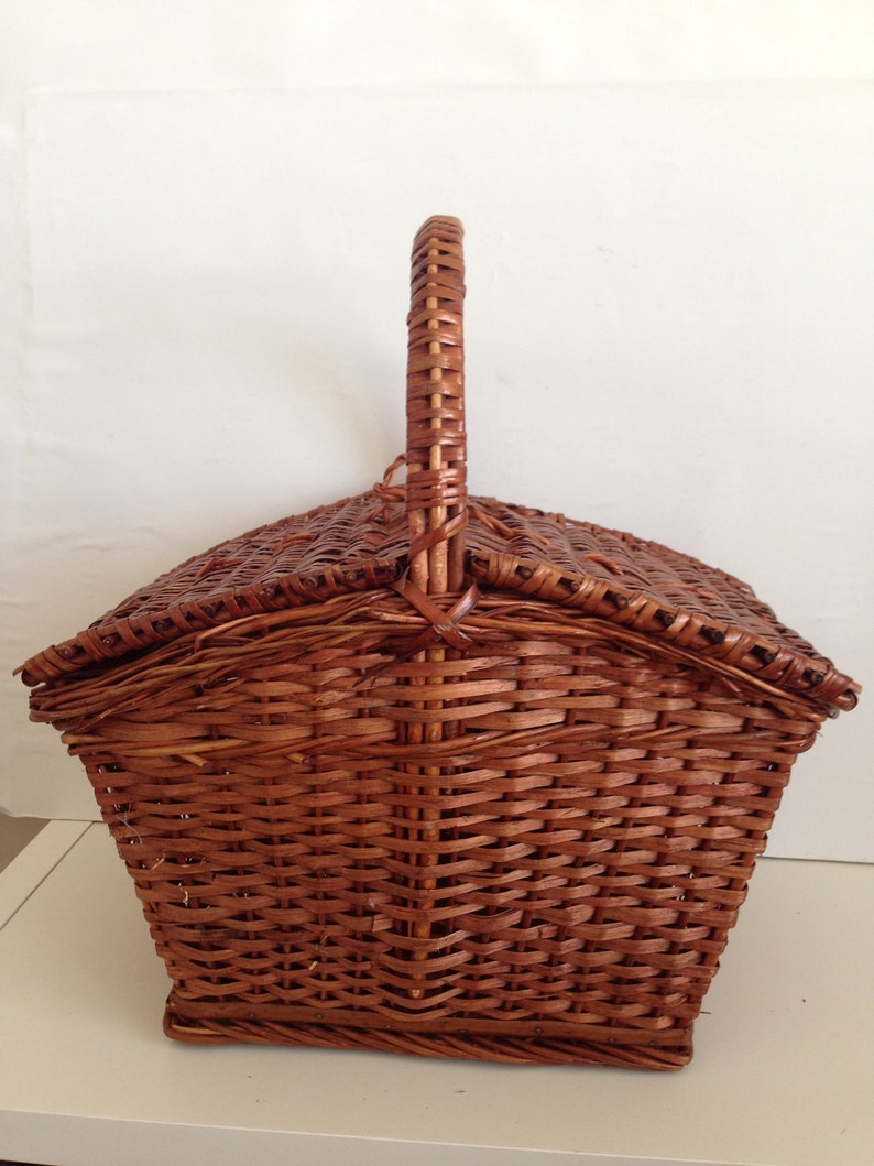 Straw Picnic Basket Large Wicker Basket Large Picnic - Etsy
