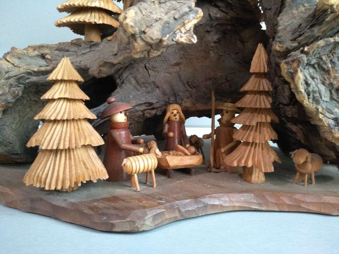 Vintage Unique Nativity Christmas Nativity Scene Wood - Etsy