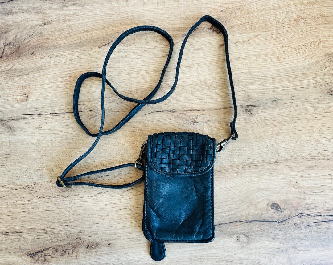 Genuine Leather Neck Wallet - Genuine Leather Wallet - Black Leather ...