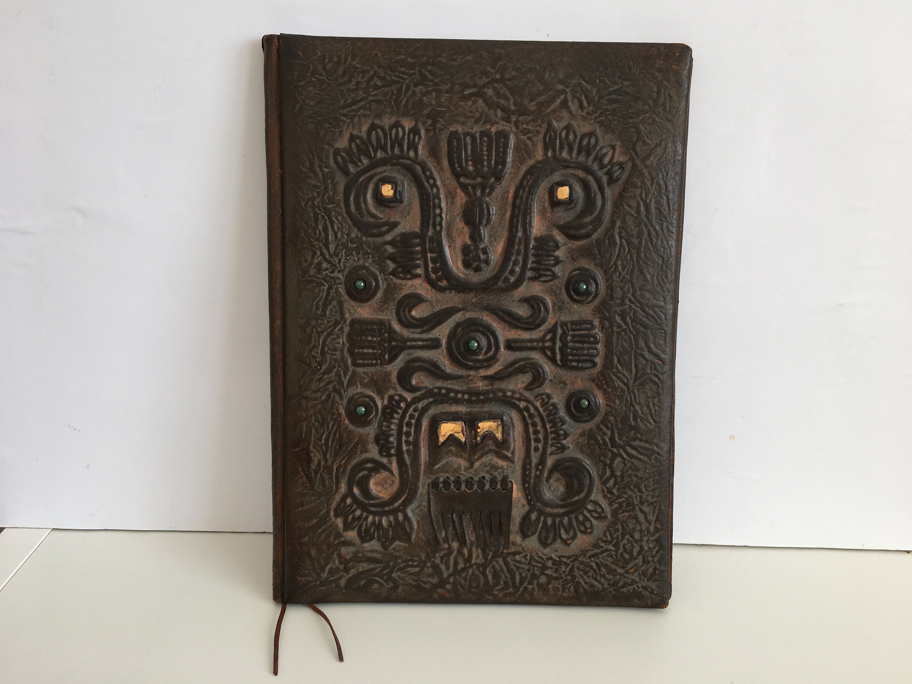 Vintage Genuine Embossed Leather Large Folder Leather Book - Etsy